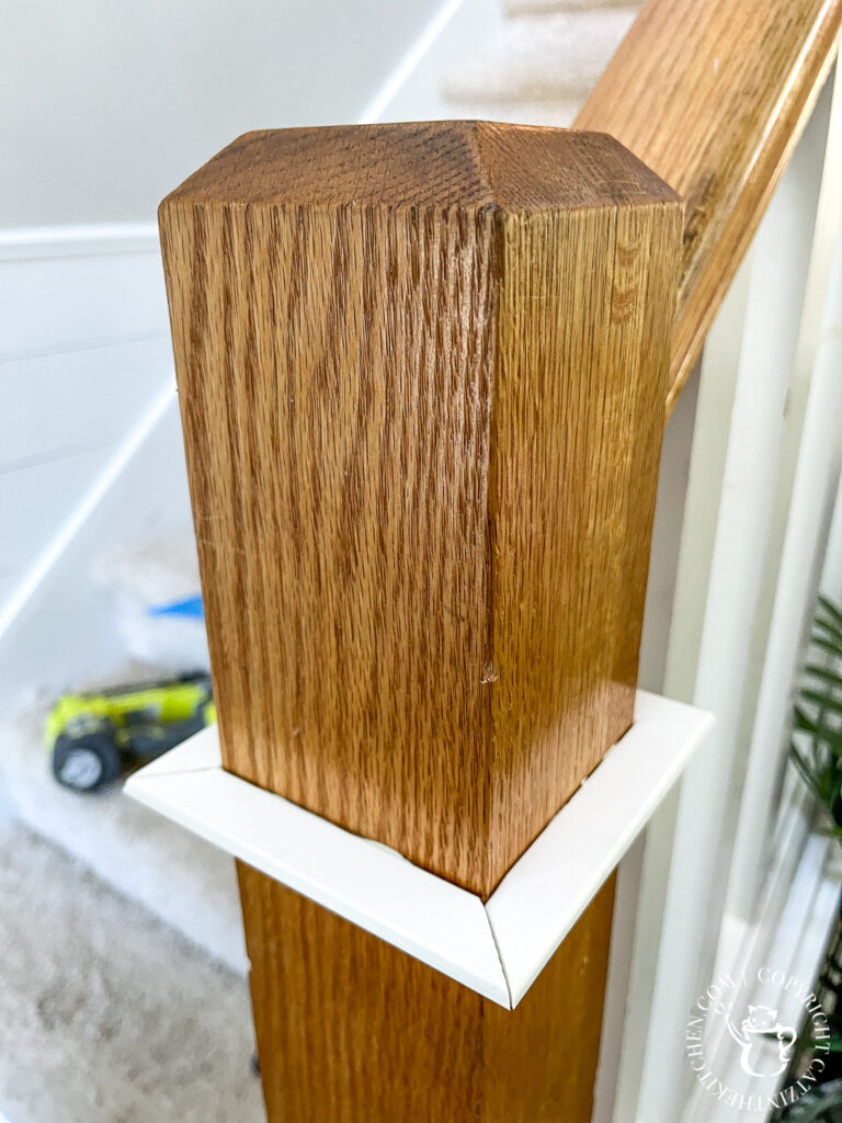 DIY $20 Newel Post Makeover - Catz in the Kitchen