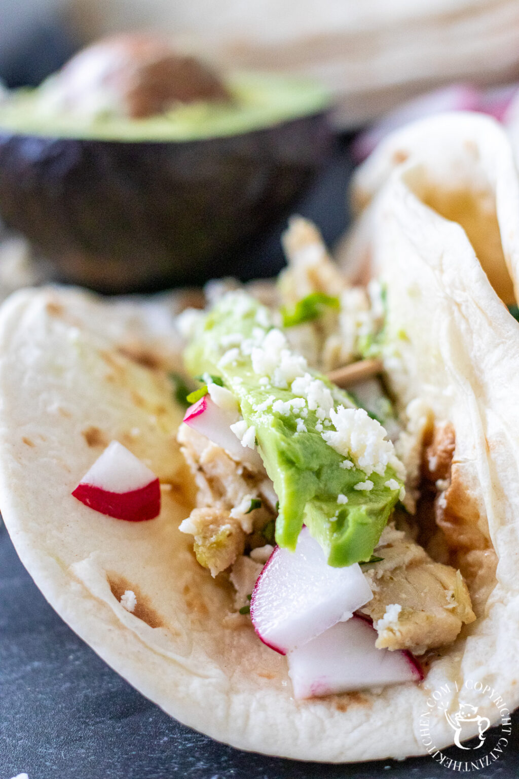 Slow Cooker Salsa Verde Chicken Street Tacos - Catz in the Kitchen