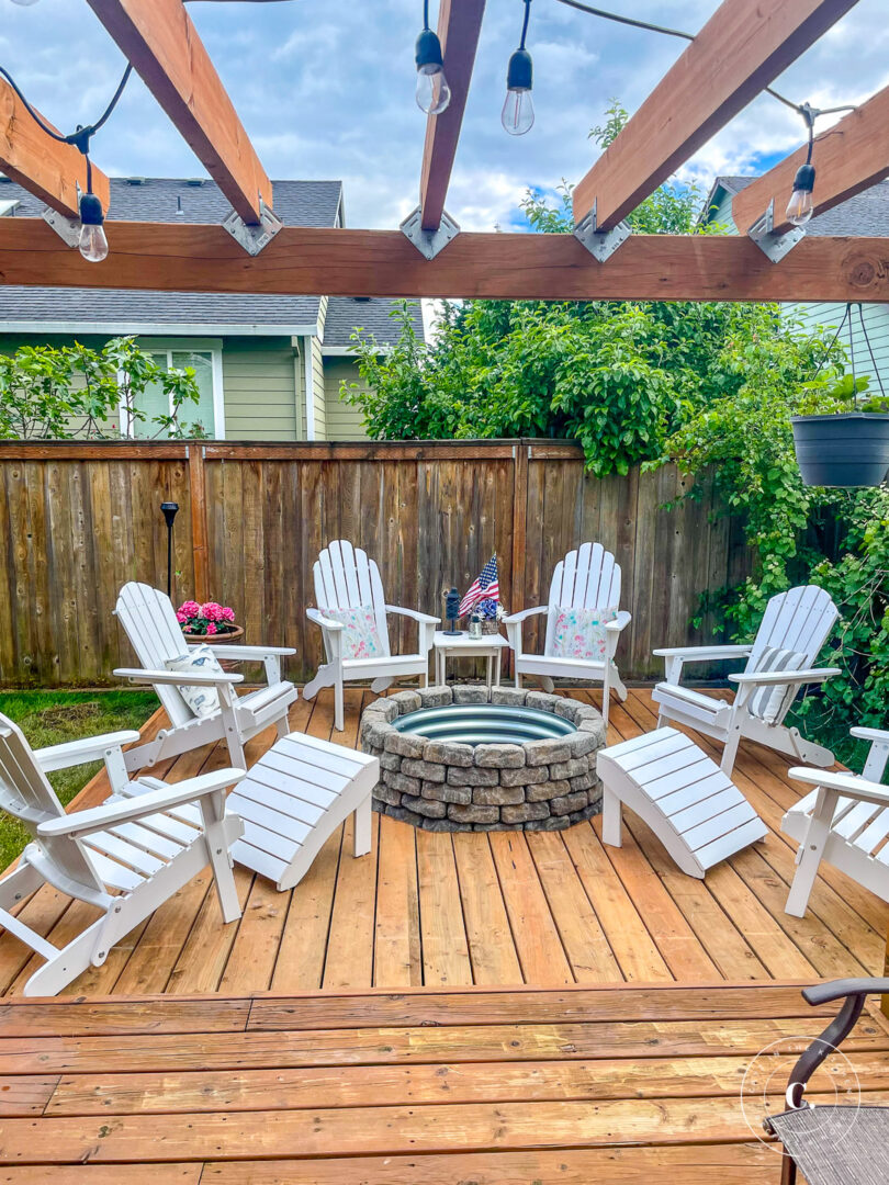 DIY Floating Deck & Fire Pit - Catz in the Kitchen