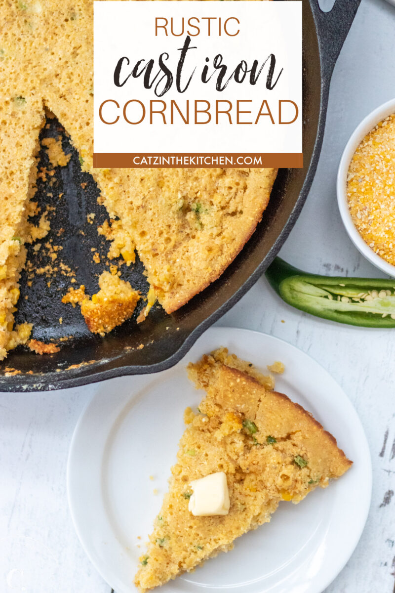 Rustic Cast Iron Cornbread - Catz in the Kitchen